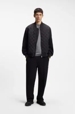 Hugo Monogram Jacquard Sneakers With Faux-suede Trim