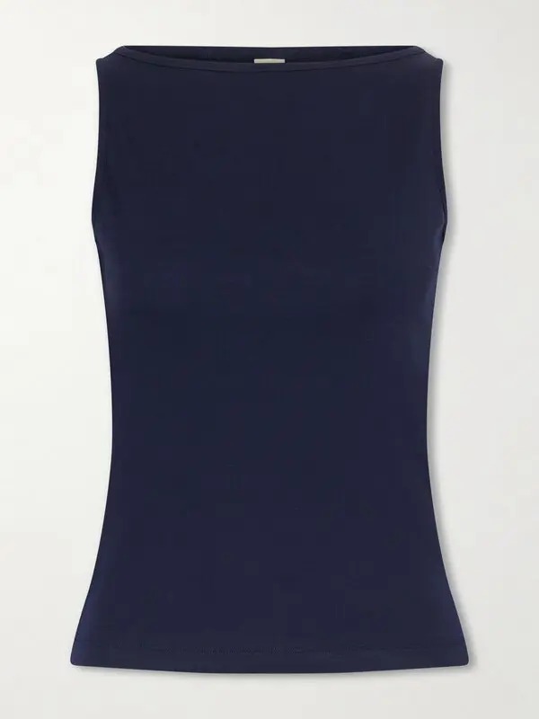 FLORE FLORE Timmi Ribbed Organic Cotton Tank - Navy