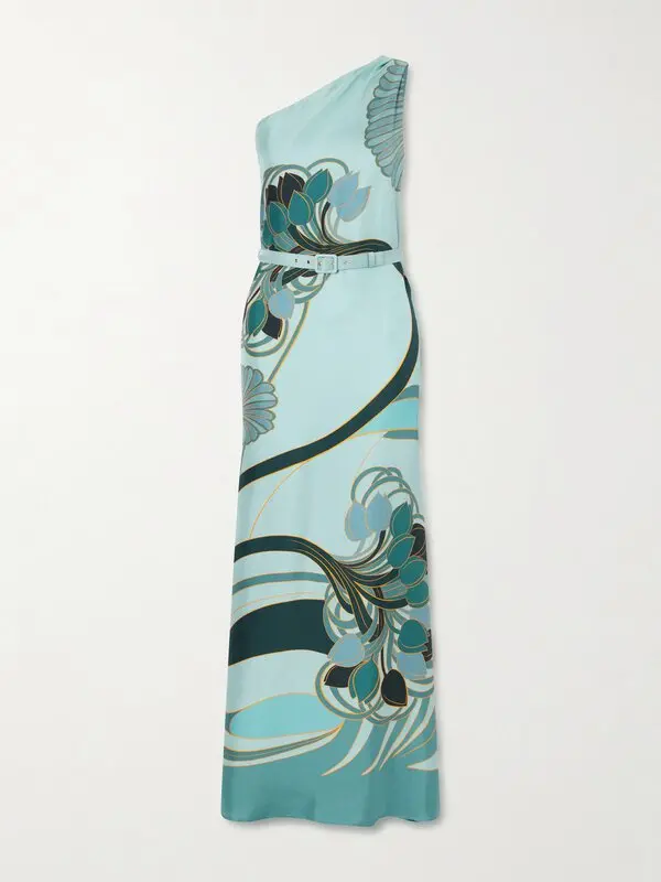 La DoubleJ Printed Silk Satin Maxi Dress