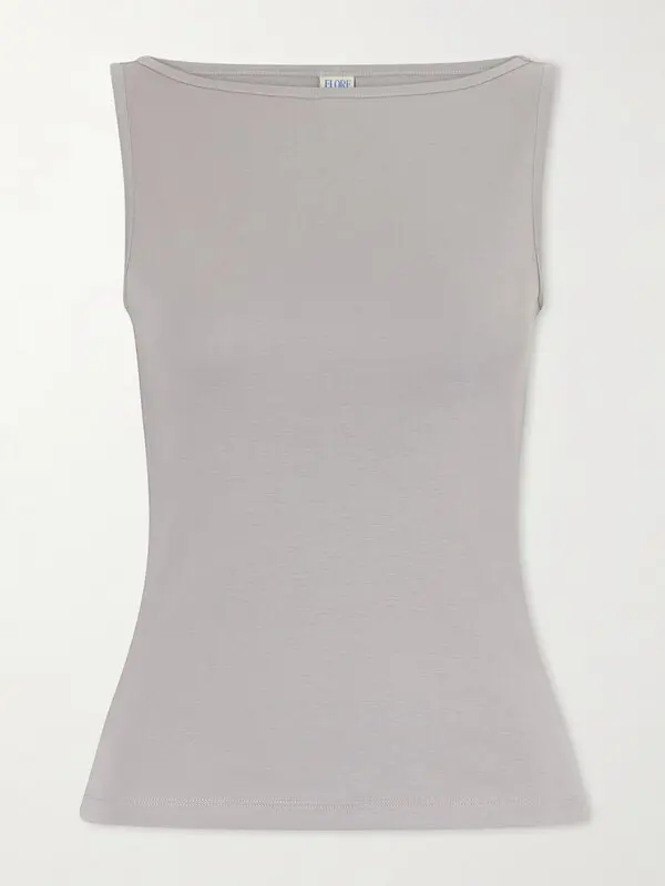 FLORE FLORE Timmi Ribbed Organic Cotton Tank - Gray