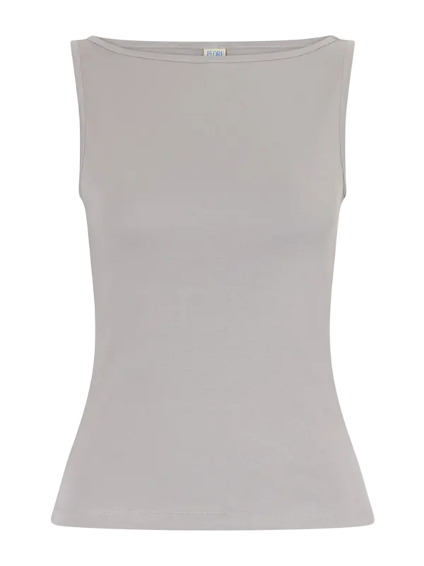 FLORE FLORE Timmi Ribbed Organic Cotton Tank - Gray