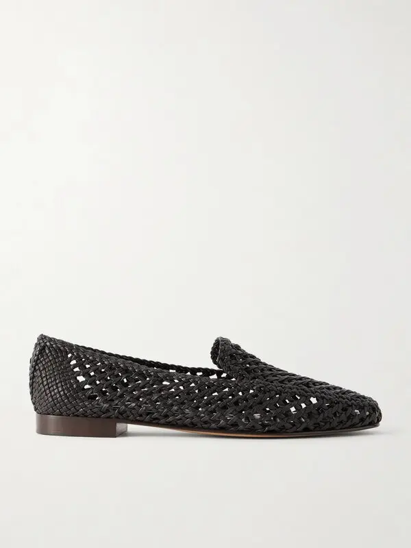 Le Monde Beryl Woven Leather Loafers - Brown