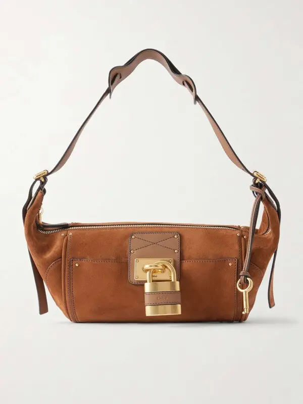 Chloé Paddington Embellished Suede Shoulder Bag