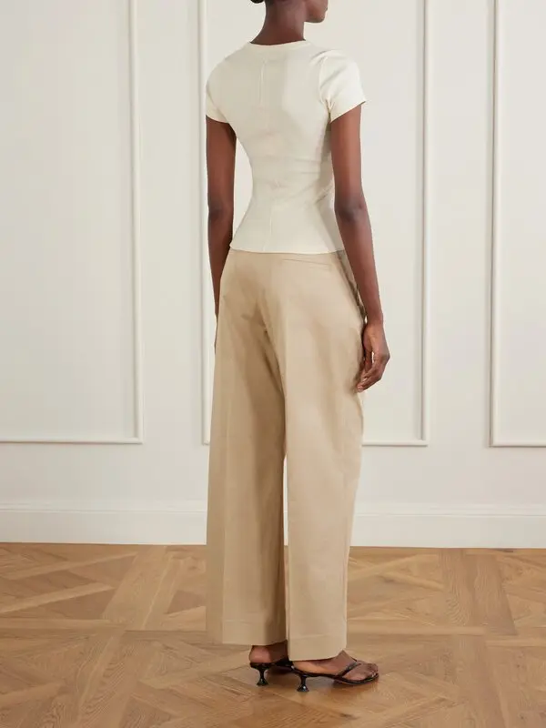 FLORE FLORE Jill Organic Cotton-jersey T-shirt - Neutrals