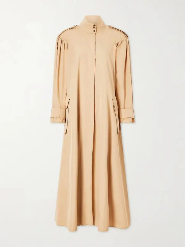Chloé Ruched Organic Cotton-poplin Trench Coat