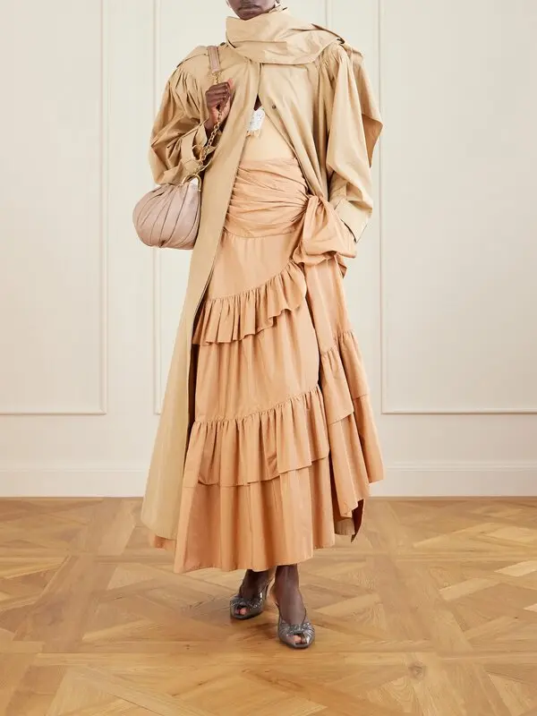 Chloé Ruched Organic Cotton-poplin Trench Coat