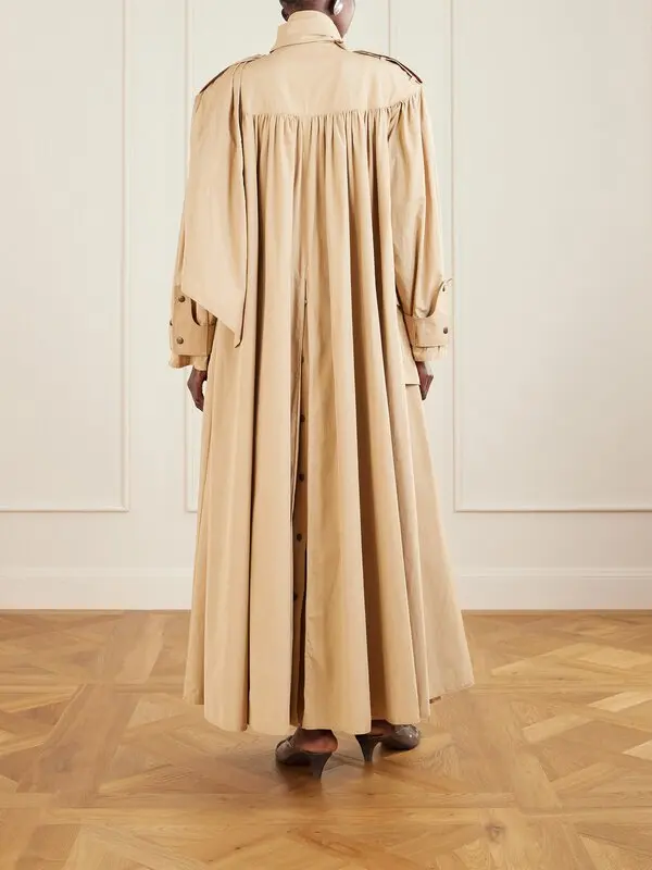 Chloé Ruched Organic Cotton-poplin Trench Coat