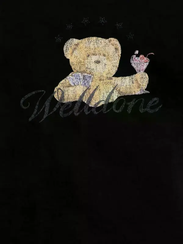 We11Done Teddy Bear Print T-shirt - Black