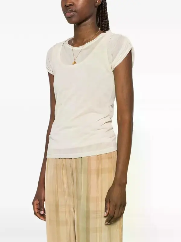 Pinko Layered-effect Short-sleeve T-shirt - Neutrals
