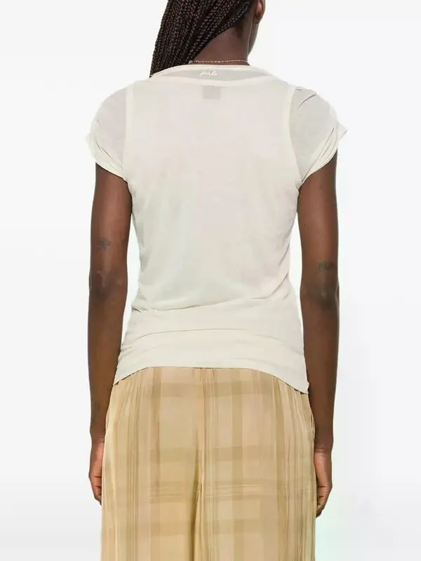 Pinko Layered-effect Short-sleeve T-shirt - Neutrals