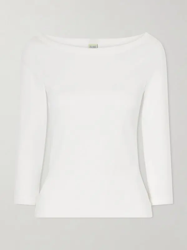 FLORE FLORE Steffi Ribbed Organic Cotton-jersey T-shirt - White