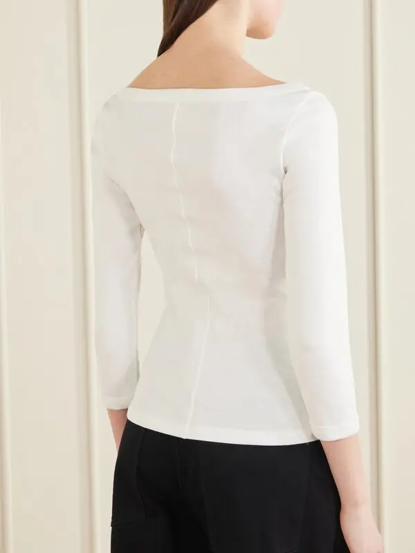 FLORE FLORE Steffi Ribbed Organic Cotton-jersey T-shirt - White