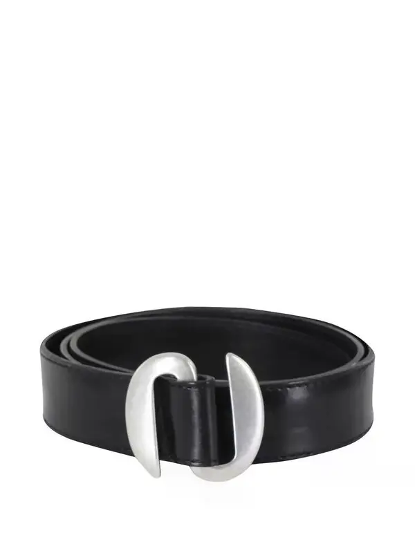 Orciani Sculptural Buckle Leather Belt - Black