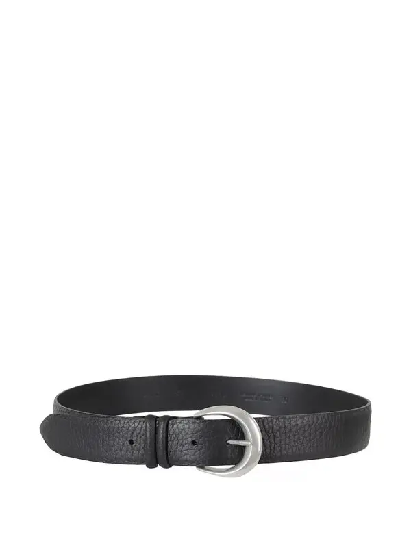 ORTIGNI Leather Belt With Silver-tone Buckle - Black