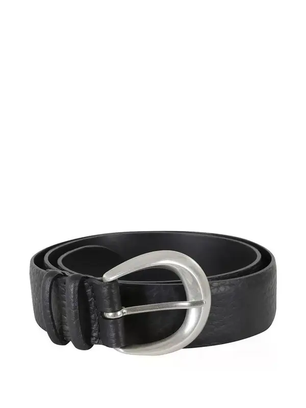 Orciani Leather Belt With Silver-tone Buckle