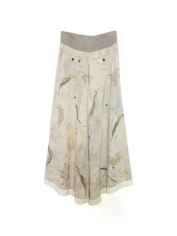 ZIGGY CHEN Graphic Print Maxi Skirt - Neutrals