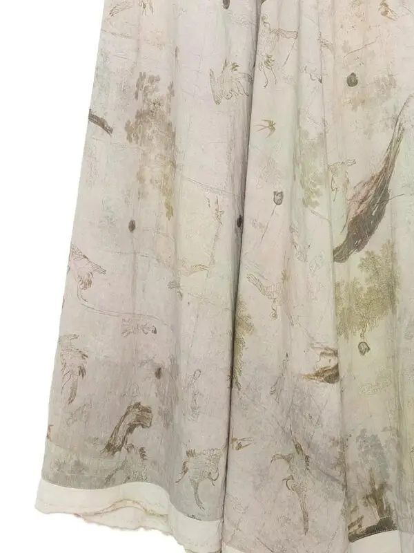 ZIGGY CHEN Graphic Print Maxi Skirt - Neutrals