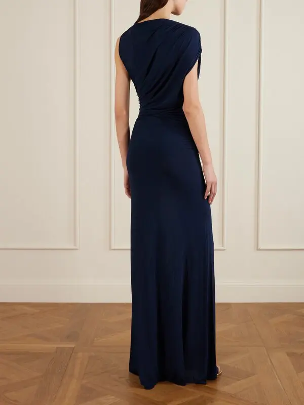 Alex Perry Ruched Draped Jersey Gown