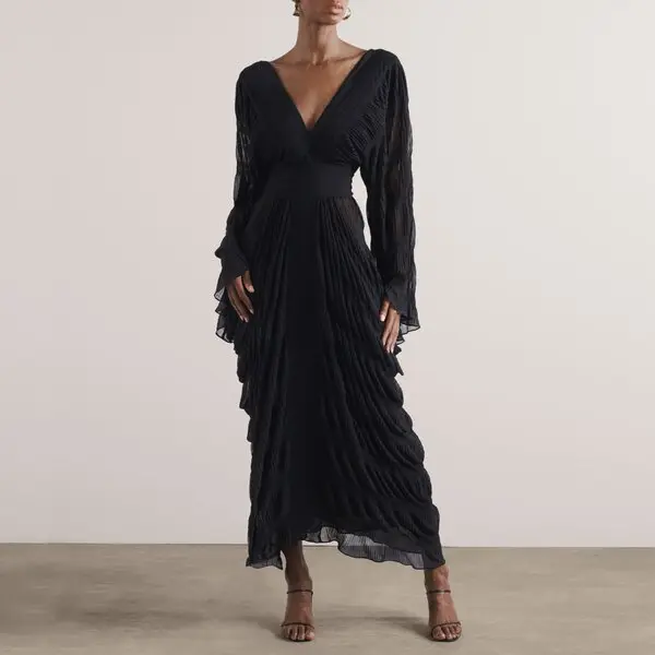 SANCTUMUM Calliope Kimono Evening Dress - Black