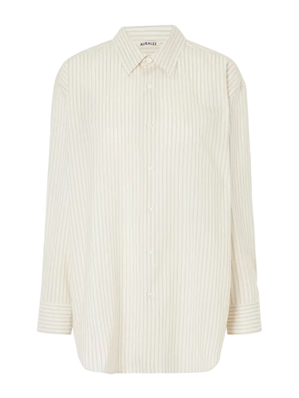 Auralee Striped Wool Shirt - Yellow