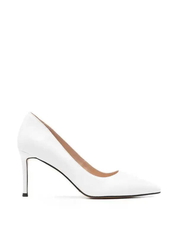 LINDA BAUMANN Pointed Toe Stiletto Heel Pumps - White