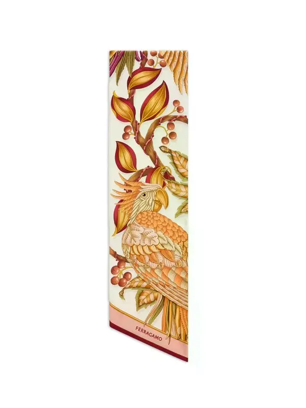FERRAGAMO Parrots Bandeau Scarf - Orange