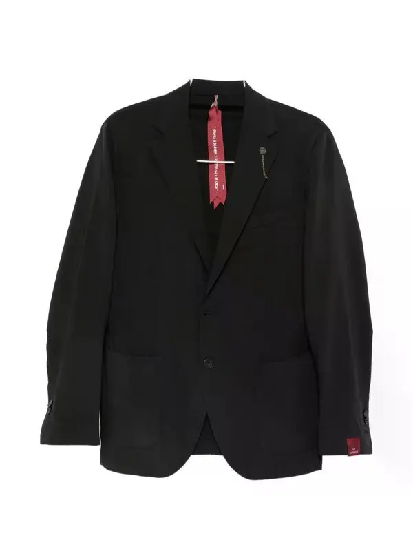 SANTANIELLO Logo-plaque Single-breasted Suit - Black