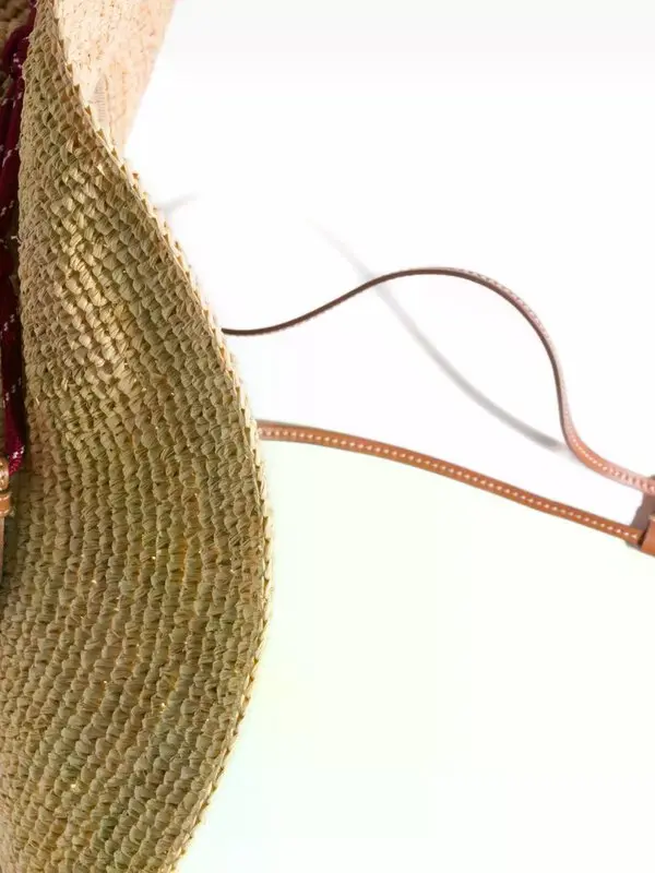 Miu Miu Raffia And Leather Trimmed Sun Hat