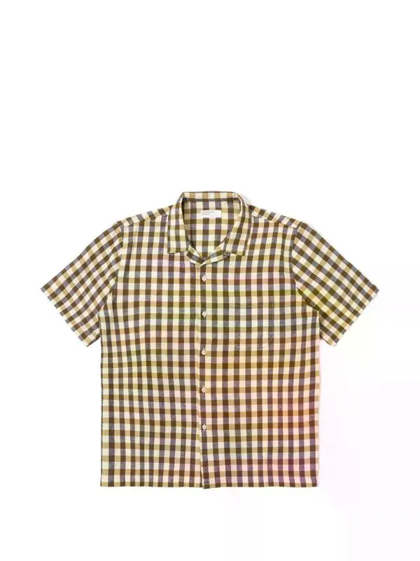 Universal Works Gingham-check Short-sleeve Shirt - Brown