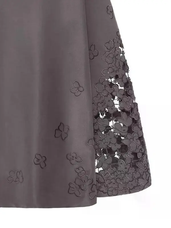 Oscar De La Renta Sleeveless Floral Cutout Threadwork Dress