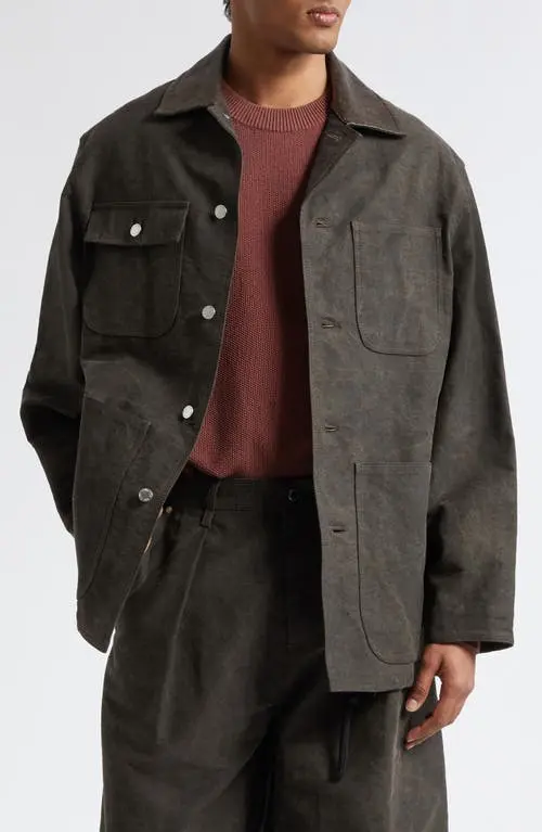 SONG FOR THE MUTE Cotton Moleskin Barn Jacket - Black