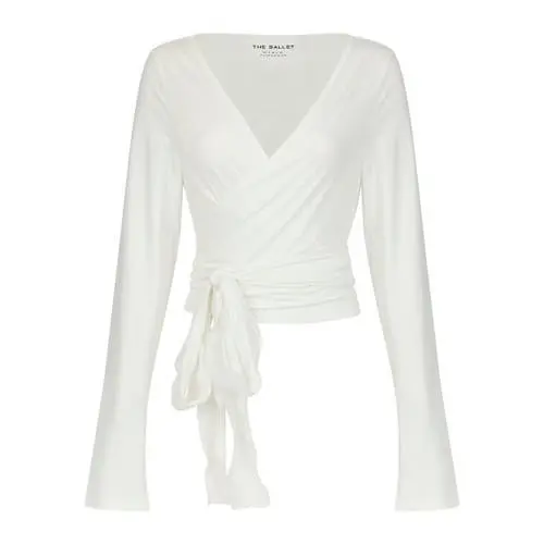THE BALLET Cotton Ballet Wrap Top