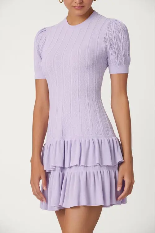 Shoshanna Pointelle Knit Mini Dress