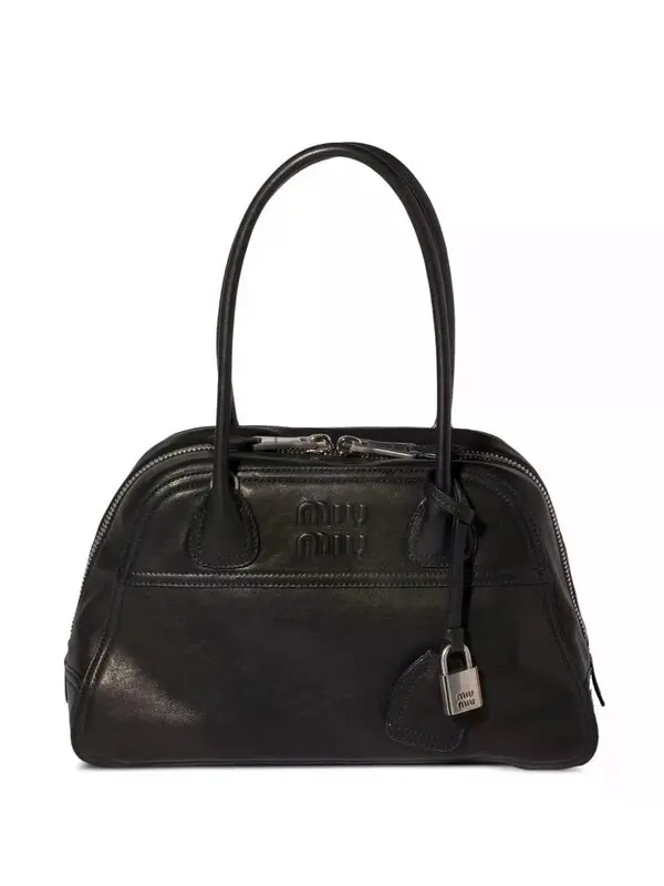 Miu Miu Vivant Nappa Leather Bowling Bag - Black