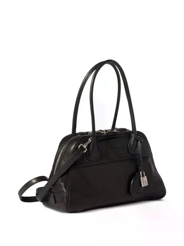 Miu Miu Vivant Nappa Leather Bowling Bag - Black