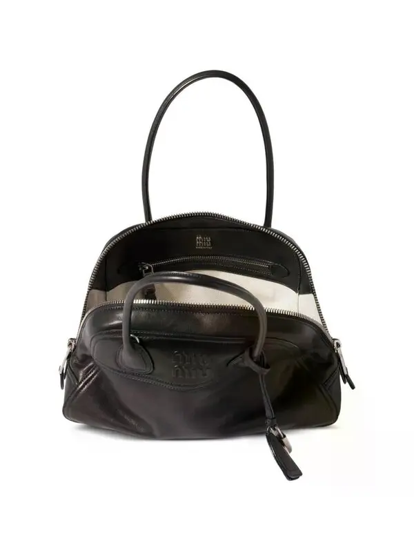 Miu Miu Vivant Nappa Leather Bowling Bag - Black