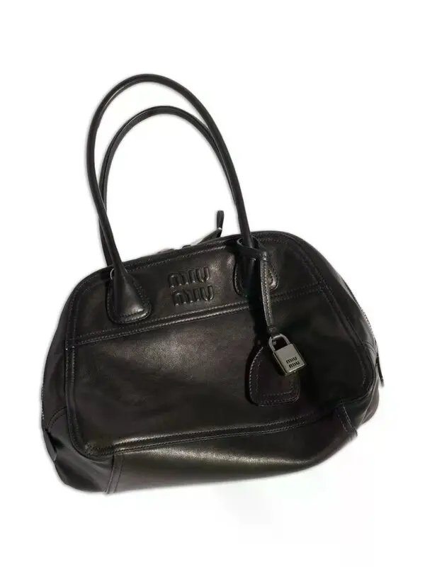 Miu Miu Vivant Nappa Leather Bowling Bag - Black