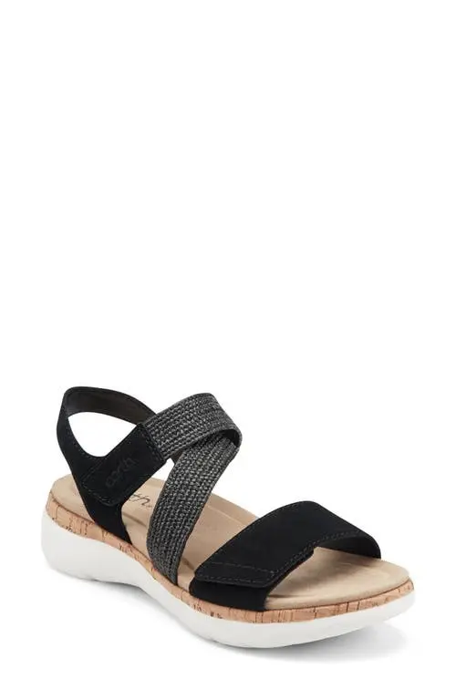 Earth Reston Ankle Strap Platform Sandals - Black