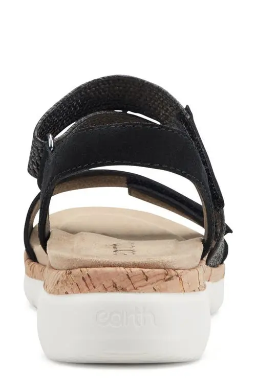 Earth Reston Ankle Strap Platform Sandals - Black
