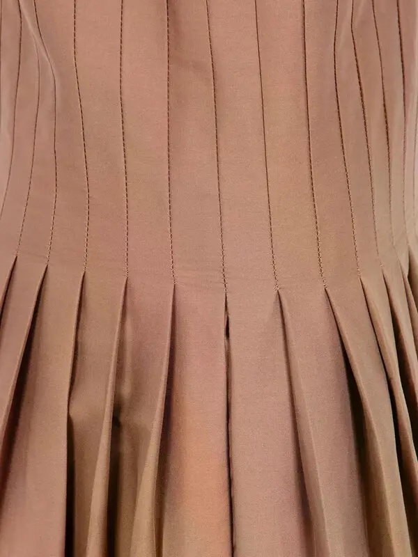 SEMICOUTURE Belted Strapless Sweetheart Neck Cotton Dress