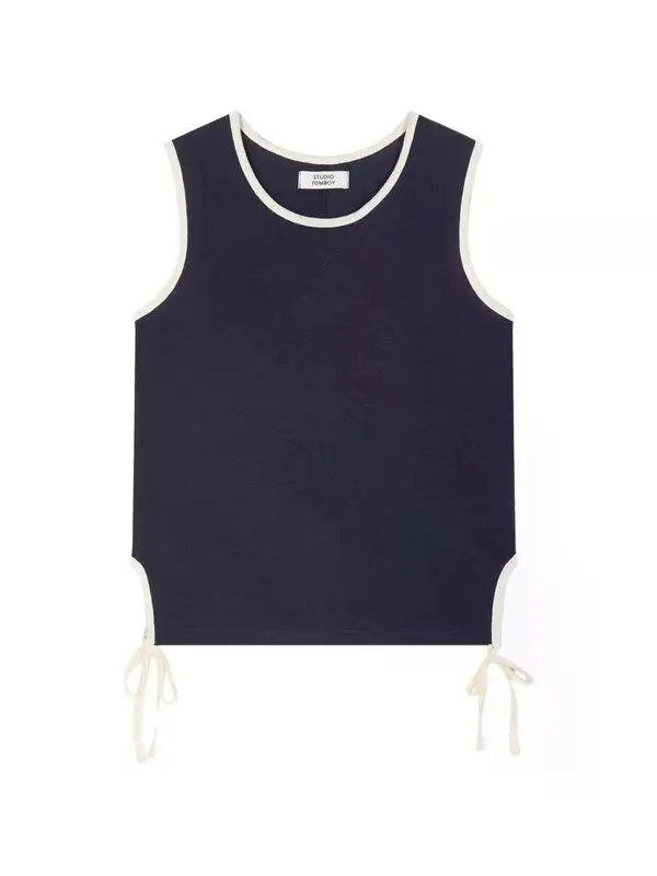 STUDIO TOMBOY Contrast Trim Side Tie Top
