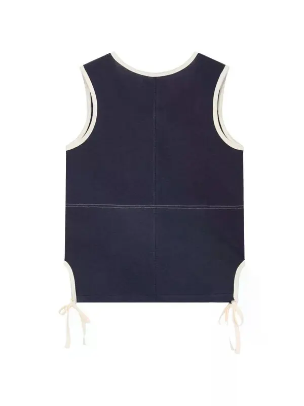 STUDIO TOMBOY Contrast Trim Side Tie Top