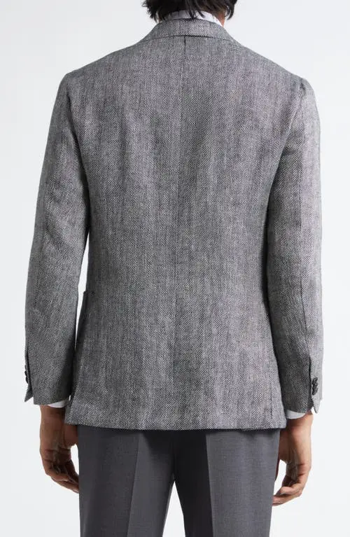 J. MUESER Waverly Linen Herringbone Sport Coat