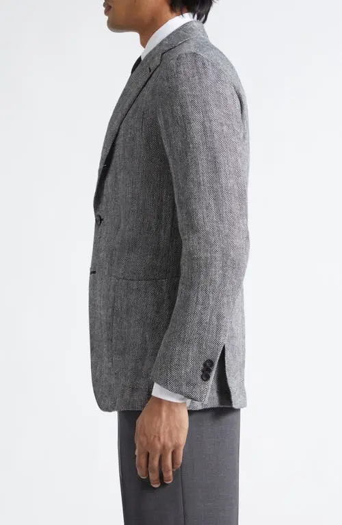 J. MUESER Waverly Linen Herringbone Sport Coat