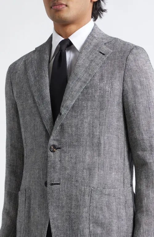 J. MUESER Waverly Linen Herringbone Sport Coat