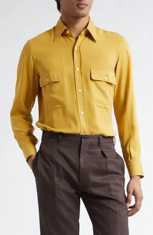 J. MUESER Button-up Work Shirt - Mustard