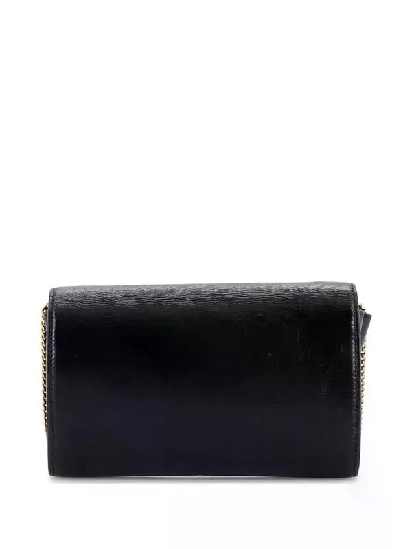 Saint Laurent Uptown Chain Wallet Leather Crossbody Bag - Black