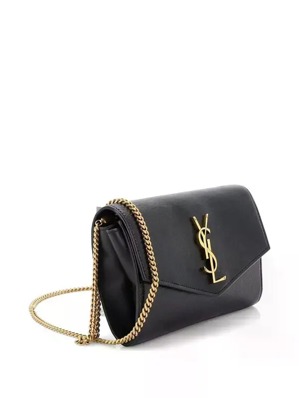 Saint Laurent Uptown Chain Wallet Leather Crossbody Bag - Black