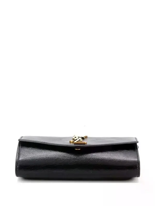 Saint Laurent Uptown Chain Wallet Leather Crossbody Bag - Black
