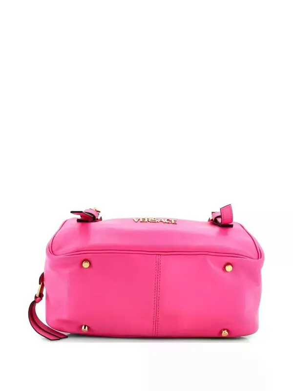 Versace Leather Shoulder Bag With Tag Detail - Pink